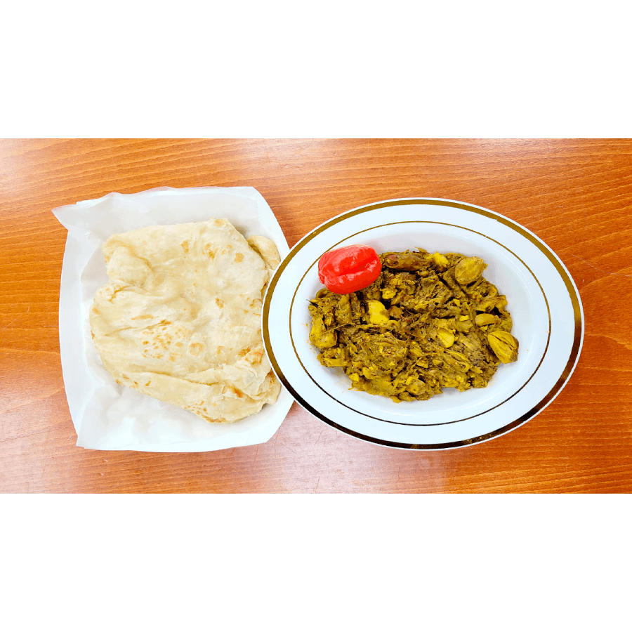 Meats, Fish, & Veggies – Curry Roti Box